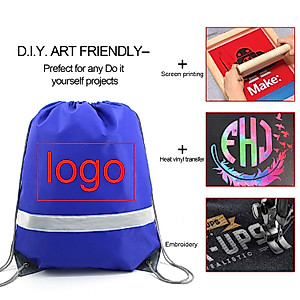 BeeGreen 20 Pieces Royal Blue Drawstring Backpacks Bags Bulk, String Bags Reflective Cinch Sack, DIY Blank Drawstring Bags for Women and Men