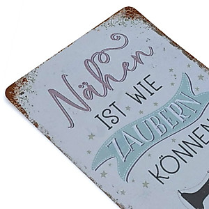 Funny Tin Sign Sewing Is Like Magic Can Be Funny Poster Art Wall Decoration for Women's Cave Home Living Room 8 Inch X 12 Inch