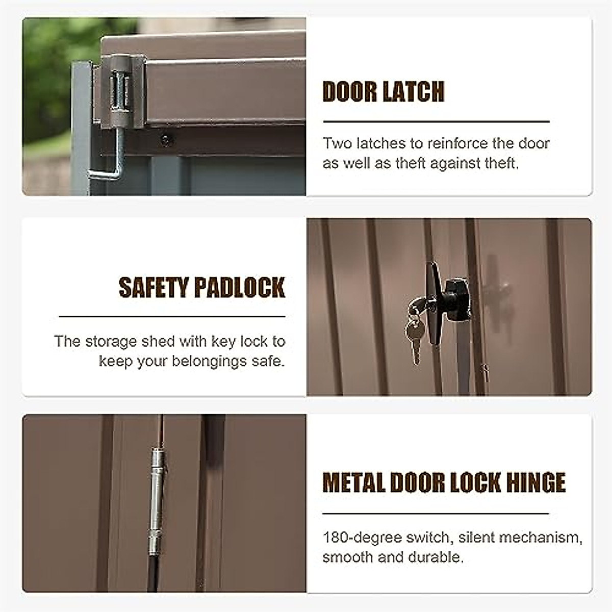 Evedy Large Metal Storage Shed,10x8 FT Outdoor, Waterproof Garden Tool Storage Shed with Lockable Door,Tool Cabinet with Vents Steel for Patio,Lawn to Store Bikes,Lawnmowers