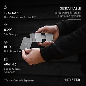Ekster Aluminum Cardholder Wallet for Men | Metal Wallets with RFID Blocking Layer | Slim & Minimalist Aluminum Wallet with Push Button for Quick Card Access (Space Grey)