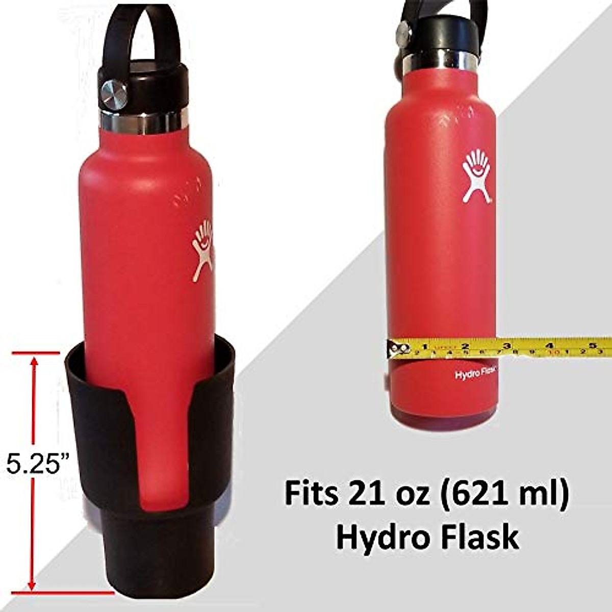 Gadjit CUP KEEPER Cup Holder Adapter (2 Pk) expands car cup holders that are 2.5”-3” wide to hold beverages that are 3.25" wide like 18, 20, 21, 24 oz Hydro Flasks, 12,18,20,30 oz Yeti Tumbler, 20, 24oz Naglene Bottles, Other Coffee & Travel Mugs with BOT