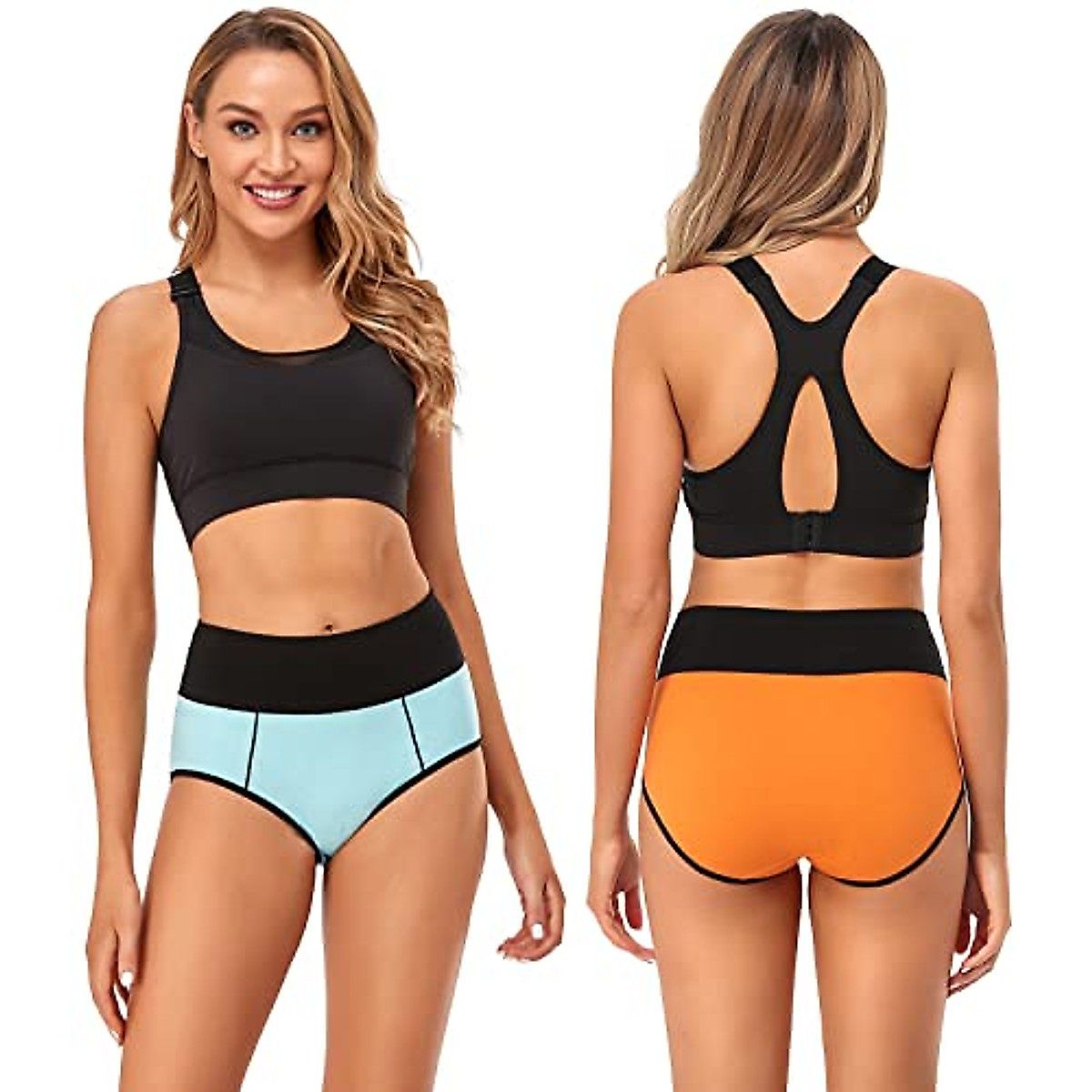 ASIMOON Plus Size Underwear for women High Waisted Stretch Briefs Soft Pregnant Ladies Panties Underpants Multipack M