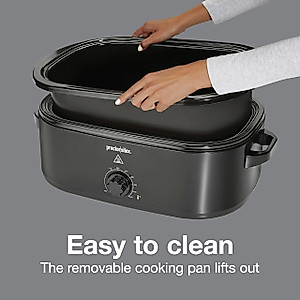 Proctor Silex 24-Pound Electric Roaster Oven with Variable Temperature Control, Self-Basting Lid & Removable Pan, 18 Quart, Black (32211)