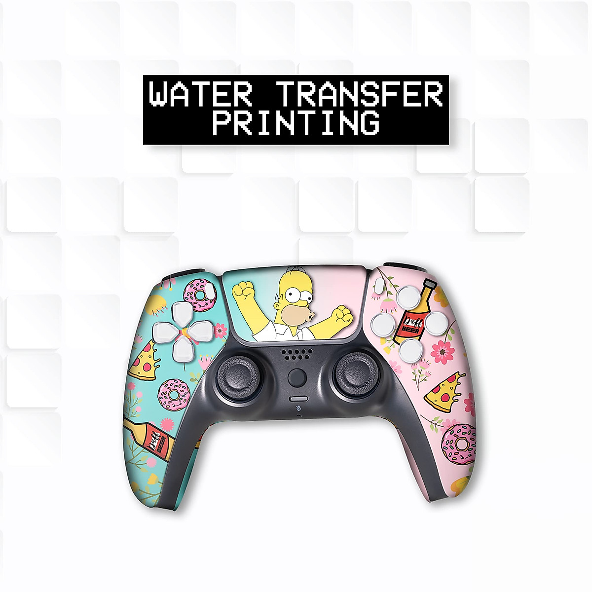 BABY CUDDLE BOX Simpsson Custom PS-5 Controller Wireless compatible with Play-Station 5 Console by BCB Controllers | Proudly Customized in USA with Permanent HYDRO-DIP Printing (NOT JUST A SKIN)