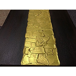 sechars Elegance Canvas Wall Art Modern Handmade Oil Painting Black and Gold Abstract Artwork Wood Inside Framed Home Living Room Decoration Wall Hanging Art Set of 3