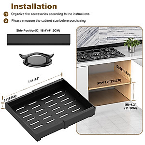 DOUNIWAN Pull Out Cabinet Organizer, Heavy Duty Slide Out Drawers,Expandable (14.4'' to 20.4'') Fixed With Adhesive Nano Film for Pots, Roll out Shelf Storage Kitchen,Pantry,Bathroom Storage