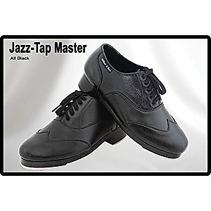 Miller & Ben Tap Shoes, Jazz-Tap Master, All Black Professional Tap Shoes (38.5 EU)
