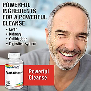 SOLARAY D-Mannose w/ CranActin Cranberry Extract 1000mg & Yeast-Cleanse Bundle | Healthy Cleansing Support | 150, 180ct