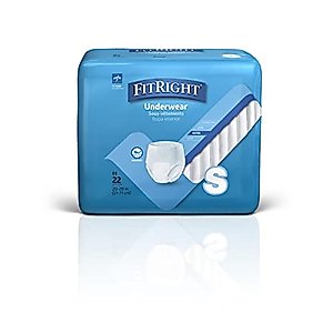 Medline Protection Plus Disposable Protectiv Incontinencee Underwear, Small, 20 to 28", 22 Count (Pack of 4)