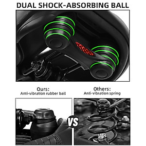 Sportneer Comfort Spin Bike Seat: Bicycle Seat Cushion for Men Women, Memory Foam Padded Bike Seat Cushion, Waterproof Shock-Proof Bike Saddles, Perfect for Peloton Bikes Indoor Outdoor Cycling