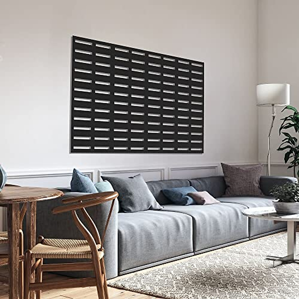 3'x6' Boardwalk Decorative Screen Panel, Black