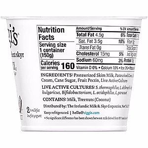siggi's® 2% Icelandic Strained Lowfat Yogurt, Coconut, 5.3 oz., Single Serve Cup