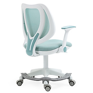 Villeston Cute Kids Desk Chair - Blue Computer Chair with Adjustable Armrests and Footrest Study Reading Office Swivel Chairs for Boys Girls Teens