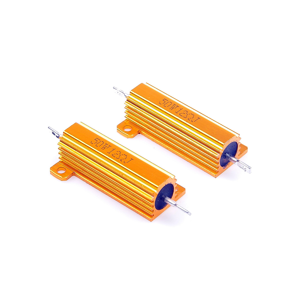 LM YN 50 Watt 12 Ohm 5% Wirewound Resistor Electronic Aluminium Shell Resistors Gold (Pack of 2)