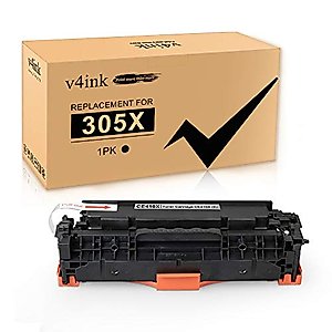 v4ink Remanufactured Toner Cartridge Replacement for HP 305X 305A CE410X CE410A Toner High Yield Black Ink for HP Pro 400 MFP M475dn M475dw M451nw M451dn M451dw PRO 300 M375nw M351 Printer