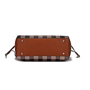 MKF 2-PC Set Tote Satchel Bag for Women & Wristlet Wallet Purse: PU Leather Handbag Pocketbook, Shoulder Strap Black