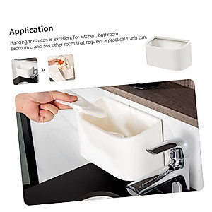 Healeved Simple Trash Bin Wall-Mounted Trash Can White Trash Bin Cabinet Sink Pp