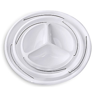 Collapsible Bowl, 3 Tier - The Decorative Plastic Bowls Twist Down and Fold Inside for Minimal Storage Space. Perfect for Serving Snacks, Salad and Fruit. The Top Bowl is Divided into Three Sections.