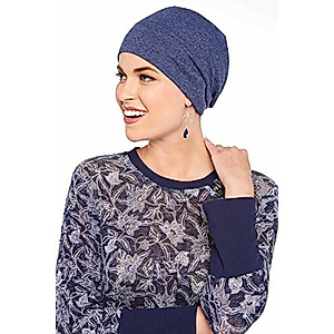 Headcovers Unlimited Cotton Relaxed Beanie-Caps for Women with Chemo Cancer Hair Loss Charcoal