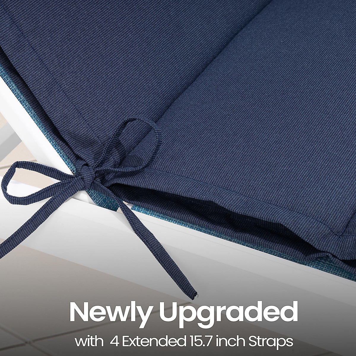 PATIOHIT Lounge Chair Cushions for Outdoor Furniture, Comfortable Chaise Lounge Cushions Set of 2 Patio Chair Cushions Outside UV-Resistant for Lawn, Pool (2, Navy, 72" x 21")