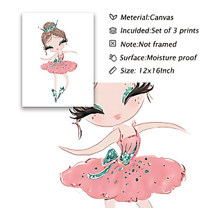 PWTXKAH Ballet Dancer Pictures Watercolor Ballet Canvas Wall Art
