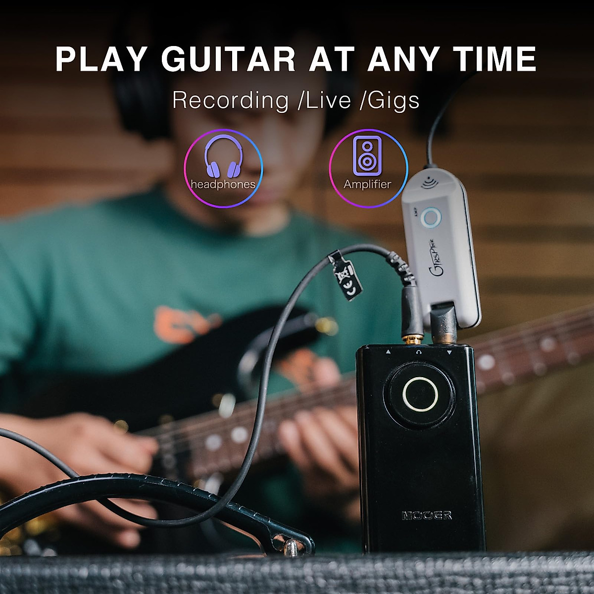 MOOER Prime P1 Guitar Multi-Effects Processor, Bass Guitar Pedals with Tuner, Amp, Metronome for Practice and Performance