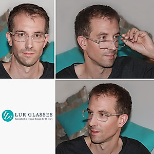 LUR READING GLASSES 6 Pack Spring Hinge Comfort Plastic Readers (Clear)