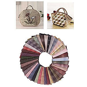 AMLESO 50 Fabric Squares, Inch Plaid Fabric Precut Scraps for Christmas Sewing Quilting