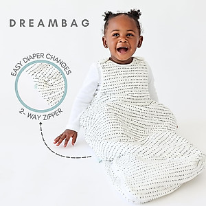 Tealbee Dreambag: Rayon made from Bamboo, Organic Cotton Baby Sleep Sack Universal Fit 6-24 months - 1.2 TOG All Season Baby Wearable Blanket - 2-way zipper - Brushed Dots