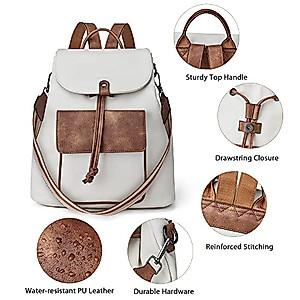 OPAGE Backpack Purse for Women Leather Backpack Purses Fashion Designer Travel Backpack Ladies Shoulder Bags With Wristlet