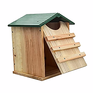 Prolee Screech Owl House Hand Made 14 x 10 Inch Cedar Wood Owl Box with Mounting Screws, Easy Assembly Required (Standard)