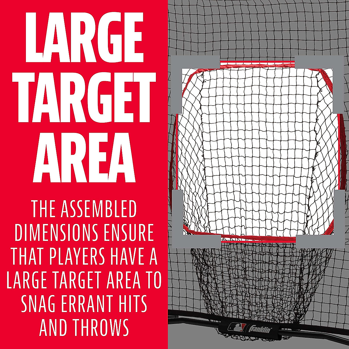 Franklin Sports MLB Flexpro Training Backstop Net and Pitching Target - Baseball and Softball Batting Practice Net - Portable Sport Net and Target, Black, 7' x 7'