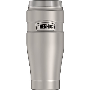 THERMOS Stainless King Vacuum-Insulated Travel Tumbler, 16 Ounce, Matte Steel