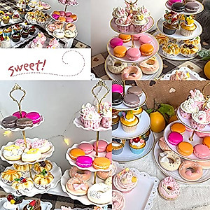 Cake Stand Set-5 Pcs Cupcake Stand Set-Dessert Table Display With 2xlarge 3-Tier + 3x Appetizer Trays Perfect For Wedding Baby Shower Home Birthday Tea Party Decoration(Wave)