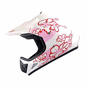 WOW Youth Kids Motocross BMX MX ATV Dirt Bike Helmet Pink Flower