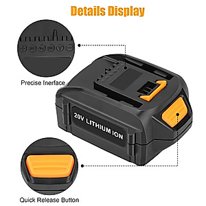 KUNLUN 2Pack Replacement for Worx Battery 20V 5.5Ah Lithium Compatible for Worx 20-Volt Battery WA3575 WA3578 WA3520 WA3525 WG151s WG155s WG251s WG255s WG540s WG545s WG890 WG891 Cordless Tools