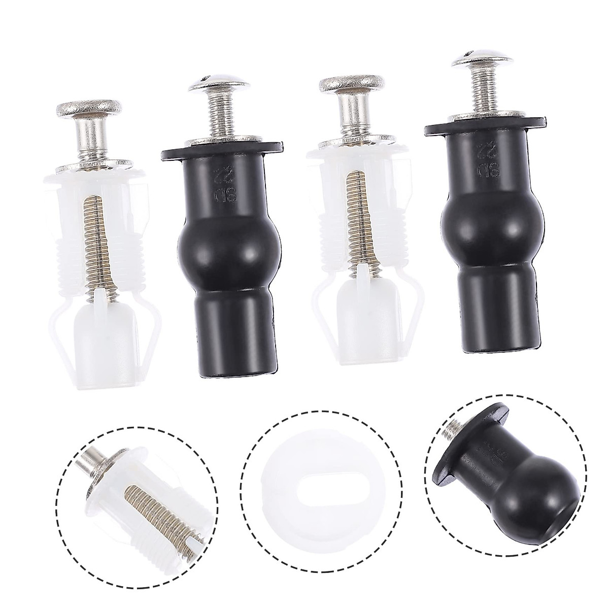 Uonlytech 4pcs toilet connector toilet parts toilet seats toilet accessories an fittings toilet bowl toilet anchor bolts Toilet Seat Replacement Bolt Replacement Toilet Seat Hinge Bolts feet