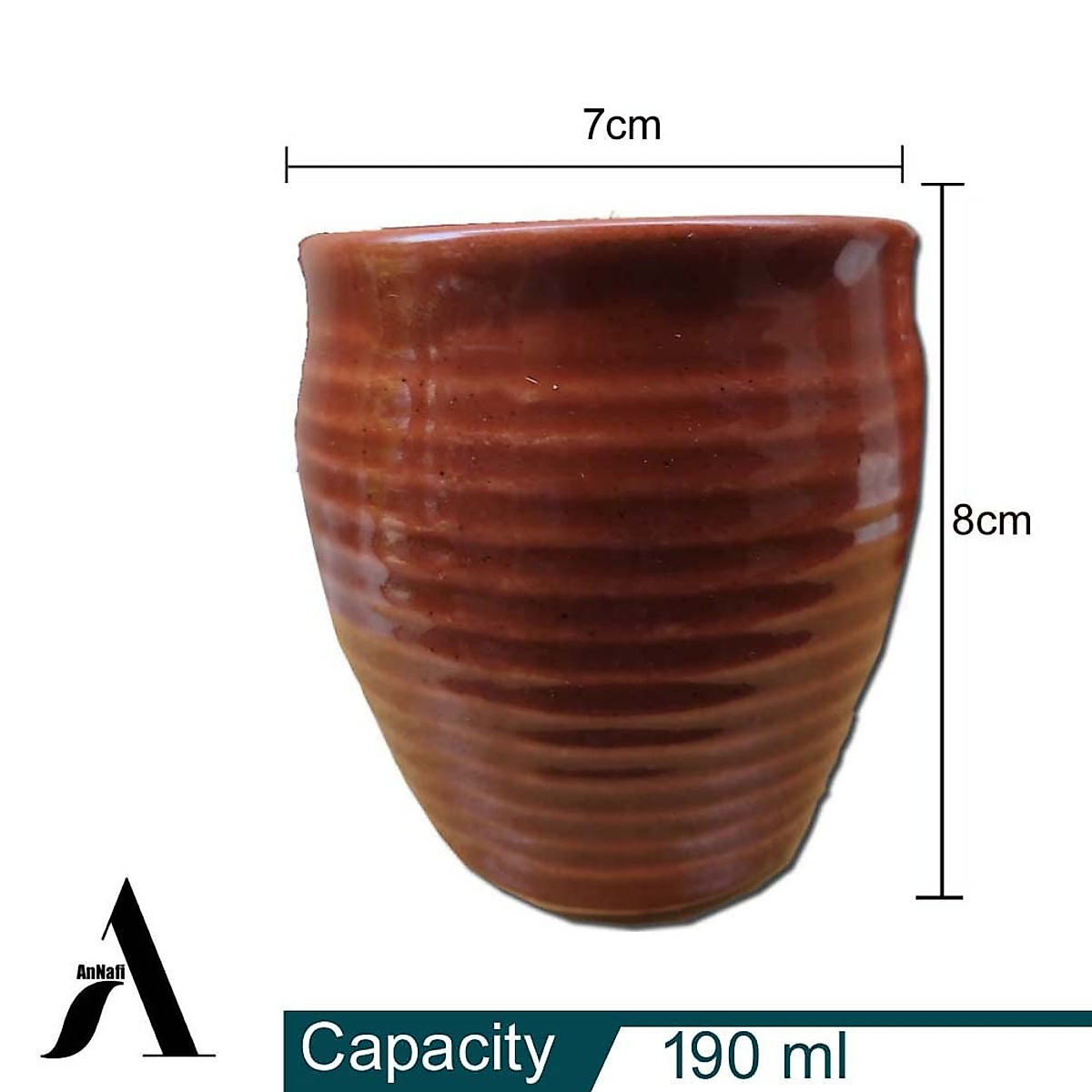 AnNafi® Indian Kulhad Cups Traditional Handmade Chai/Tea/Coffee Cup Ceramic Earthen Kulhar Mexican Red Clay Authentic Cantarito De Barro Fiesta Jarritos Mexicanos for Hot & Cold Beverages Set Of 6