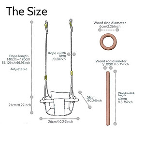 Baby Canvas Hanging Swing Seat Toddler Secure Indoor & Outdoor Hammock Toy Grey