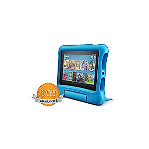 Fire 7 Kids tablet, 7" Display, ages 3-7, 16 GB, (2019 release), Blue Kid-Proof Case
