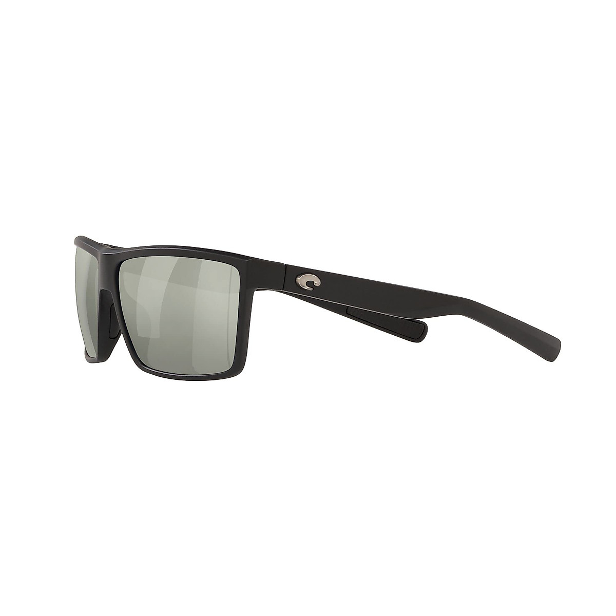 Costa Del Mar Mens Rinconcito Rectangular Sunglasses, Matte Black/Grey Silver Mirrored Polarized-580G, 60 mm
