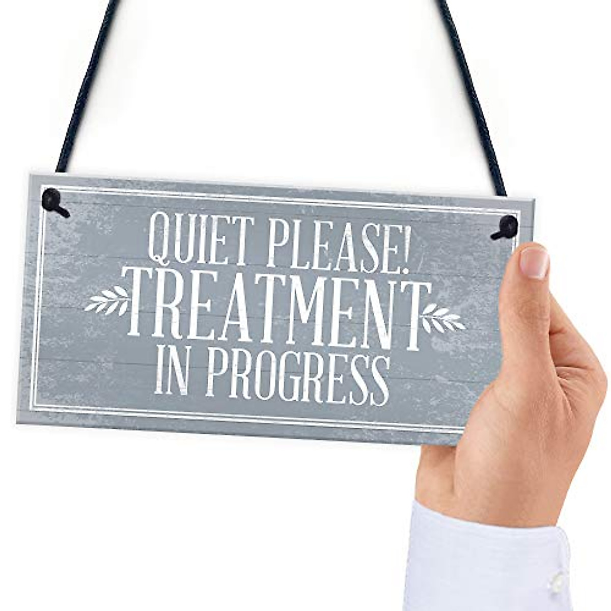 Quiet Please Treatment in Progress Do Not Disturb Hanging Wall Door Salon Sign Plaque Gift