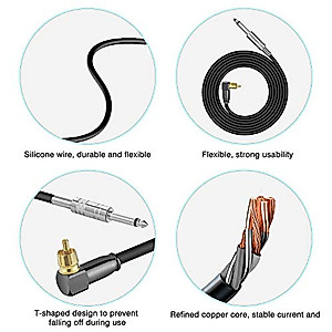 Tattoo Clip Cord RCA Connentor ADHERE 72 Inch Silicone Tattoo RCA Clip Cord Cartridge Pen Machine Cables 6ft Right Angle for Tattoo Machine Tattoo Power Supply Tattoo Wire Black