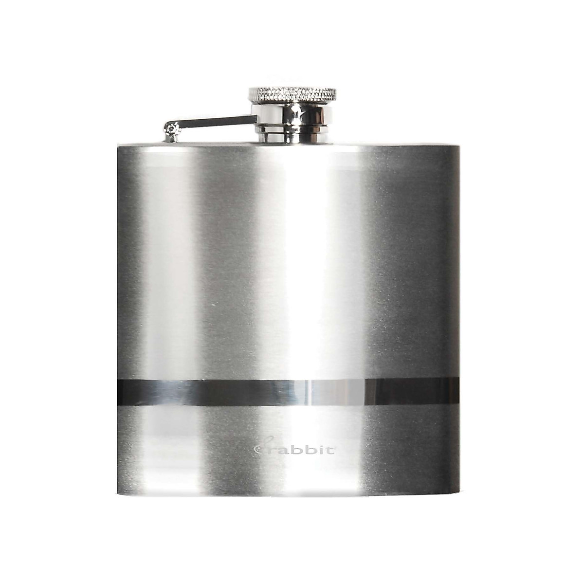 Rabbit Polished 6 Fl. Oz. Stainless Steel Pocket Flask, 18/8 Stainless Steel, Leak-Proof, Portable Hip Flask for Liquor - Discreet Alcohol Flask, Dishwasher Safe