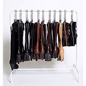 Boottique Boot Organizer: The Boot Rack - Fits in Most Closets- Hangs, Holds, Shapes, & Protects every size and style of Boots (The Boot Rack with 6 Original Silver Hangers)