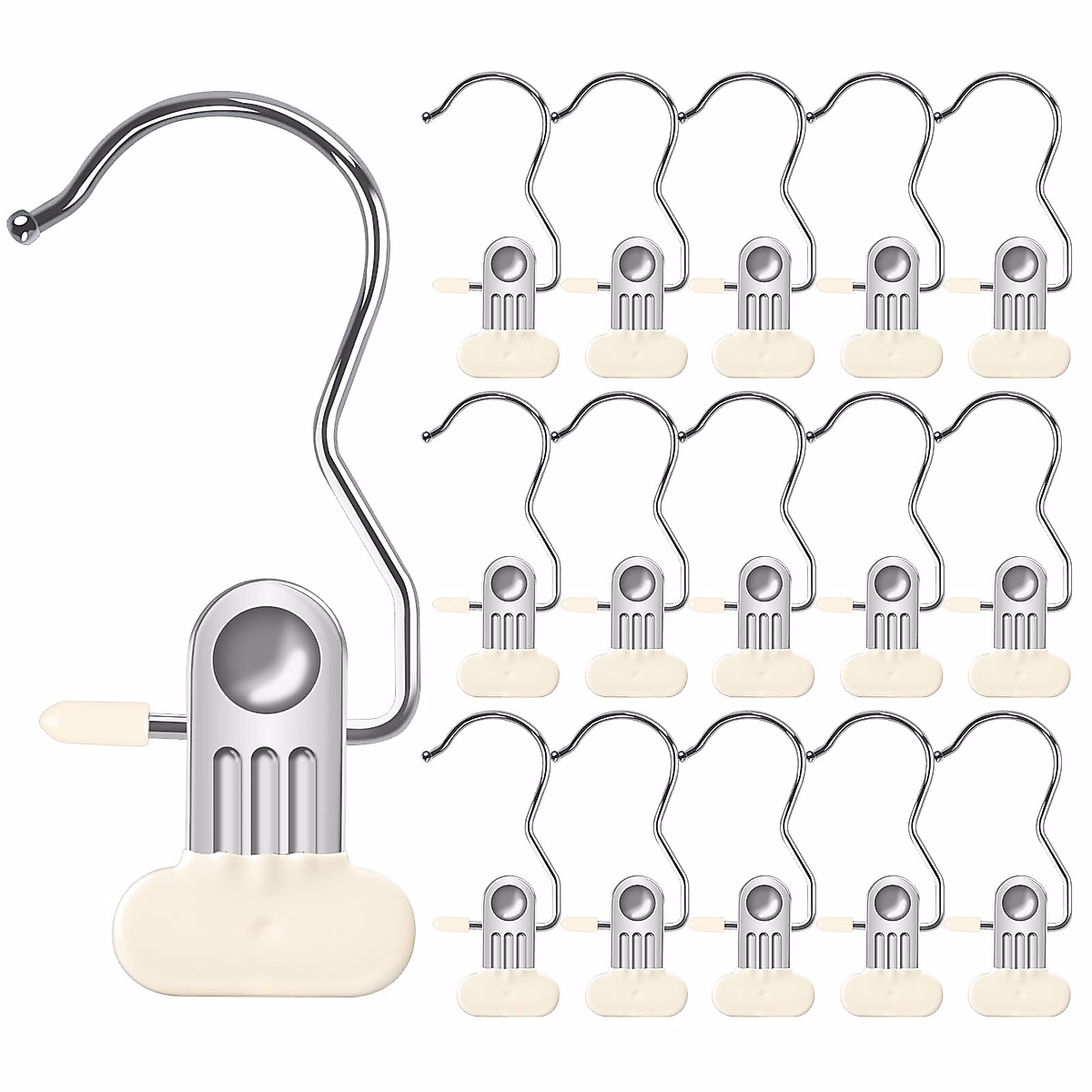16 Pack Boot Hangers Clips,Hanging Clips Hook Clothes Pins for Laundry,Heavy Duty Clothespins Boot Hangers for Closet, Space Saving Portable Travel Clothespins Clip Hangers for Pants Hats Socks Gloves