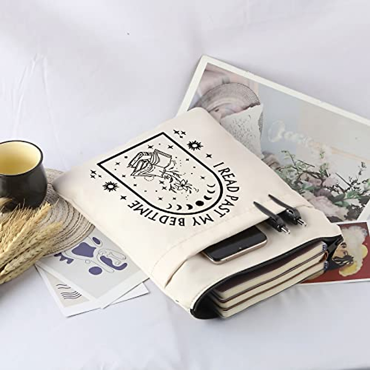 G2TUP Book Lover Gift I Read Past My Bedtime Book Sleeve Bookish Bookworm Book Covers Librarian Gift Book Nerd Gift Reader Zipper Book Protector (I Read Past My Bedtime BS)