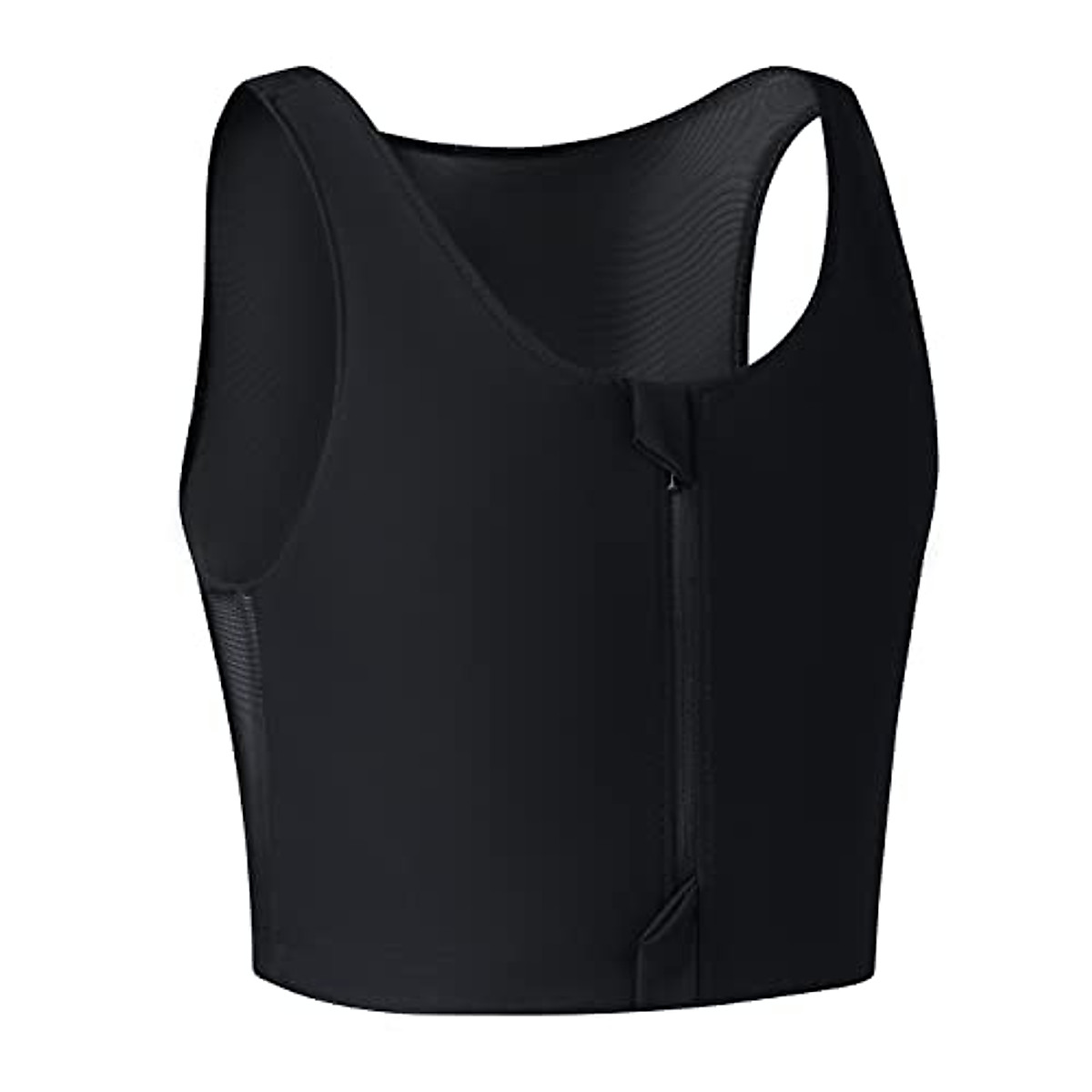 JARAZIN Chest Binder Transgender FTM Tomboy Zip Up Breast Binder Trans Binder Bra Tank Top for Women (Small, Black)