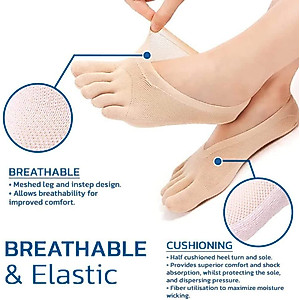 5 Pairs Sock Align Toe Socks for Bunion,Orthopedic Compression Socks,Projoint Antibunions Health Sock,Women Toe Socks No Show Low Cut Five Finger Socks (5Pairs-E)