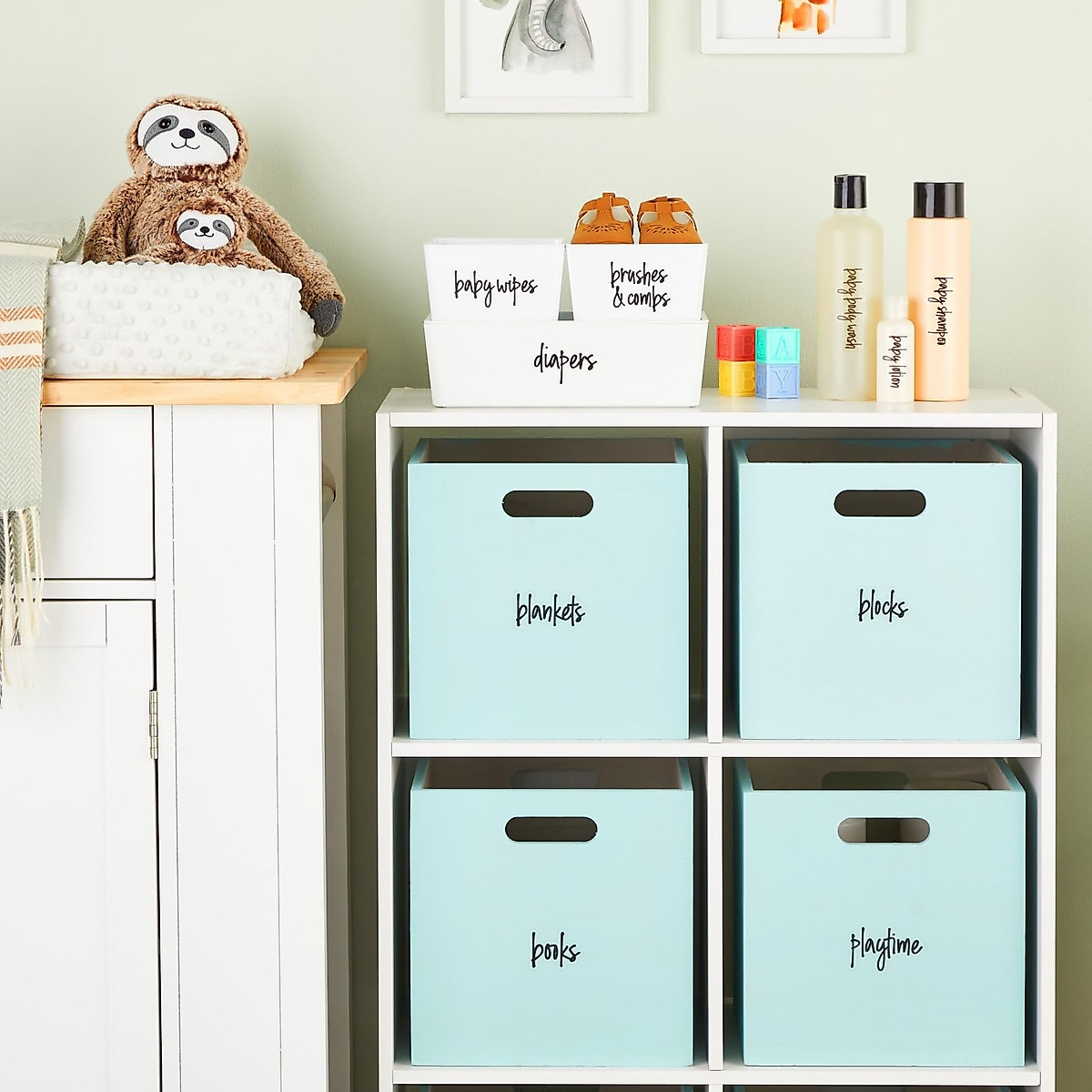 Talented Kitchen Baby & Nursery Labels – 232 Script Kids Bedroom Storage Labels for Dressers, Toys, Stuff, Closet, Changing Table Organization